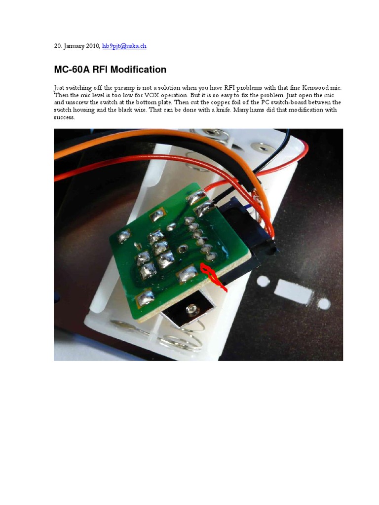 MC-60A RFI Modification Guide | PDF | Home & Garden | Computers