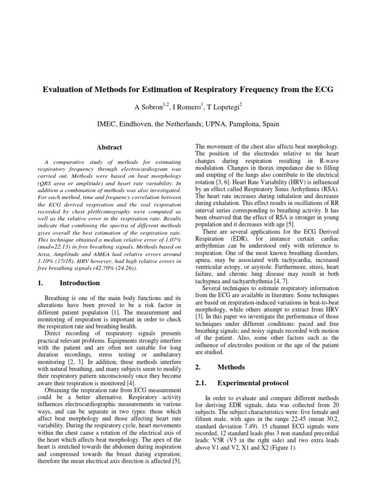 Evaluation Edr | Electrocardiography | Spectral Density