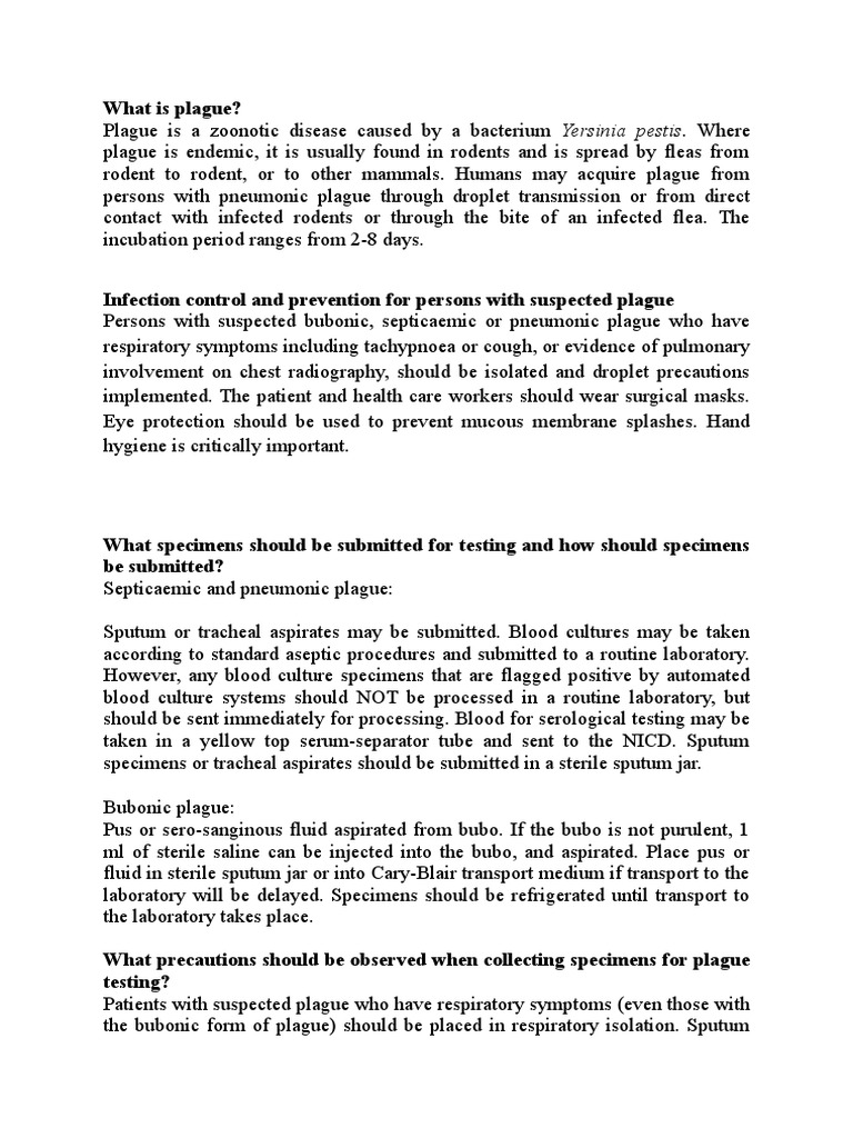What Is Plague Download Free Pdf Infection Infection Control