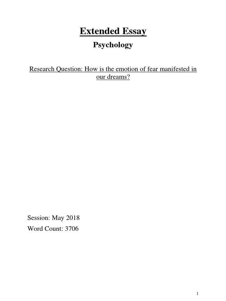 Psychology Extended Essay | PDF | Dream | Nightmare