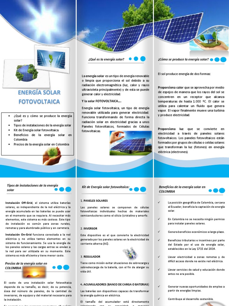 Folleto Expo. Energia Solar Fotovoltaica | Energía solar | Panel solar