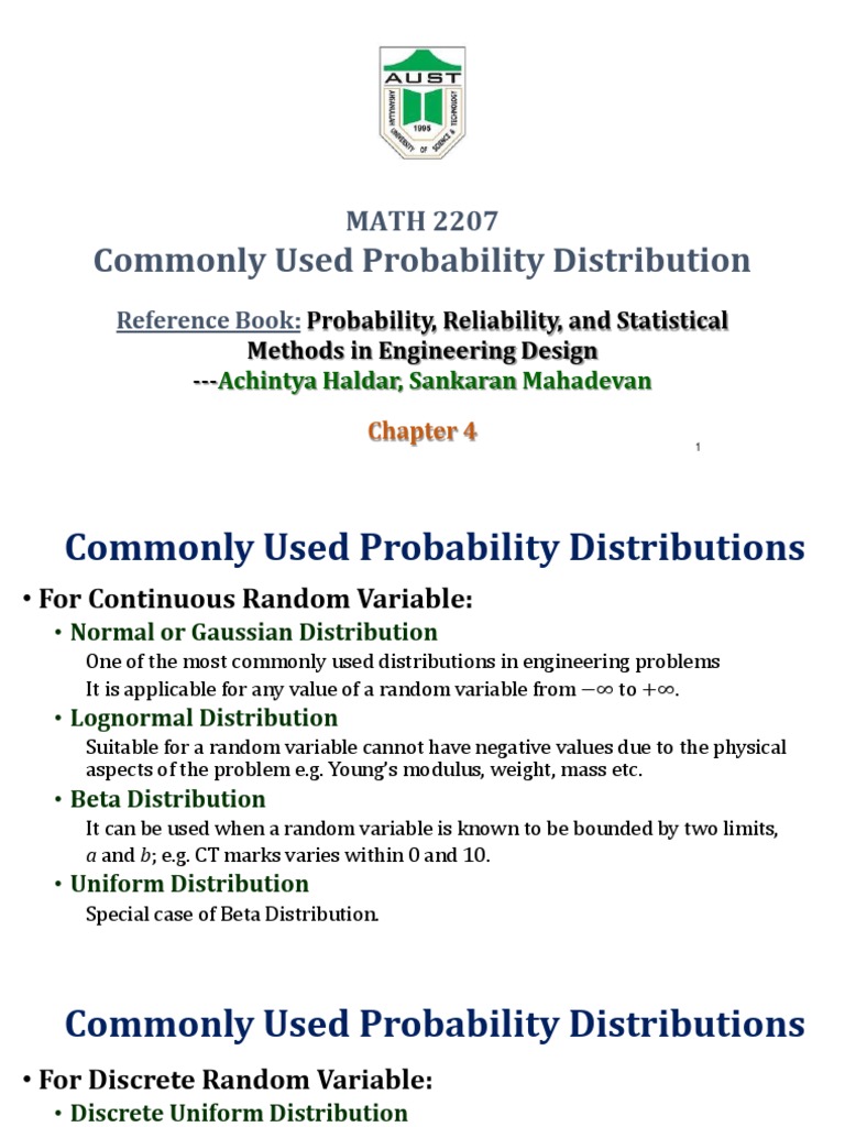 Commonly Used Probability Distribution - SHORT | PDF | Probability ...