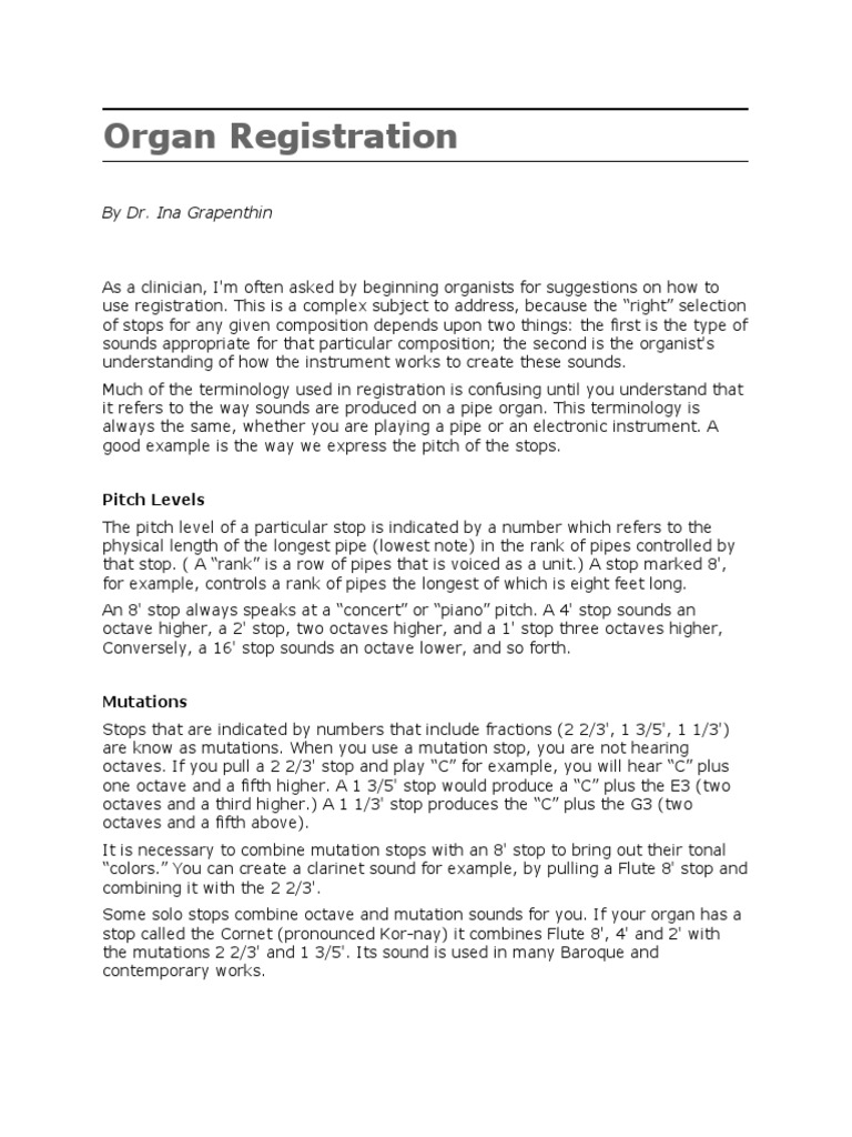 Registration PDF | PDF | Keyboard Instruments | Musical Instruments