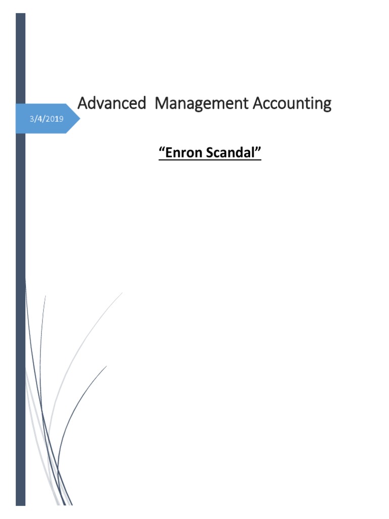 Advanced Management Accounting Enron Scandal Pdf Enron Stocks