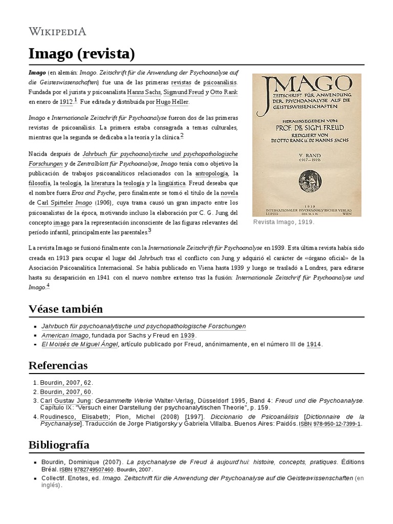 Imago (Revista) | PDF | Psicoanálisis | Sigmund Freud