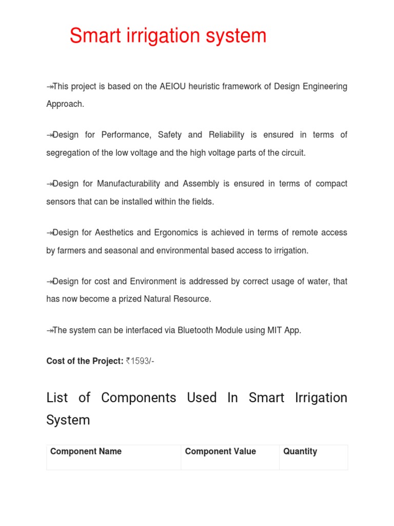 Smart Irrigation Project | PDF | Pump | Arduino