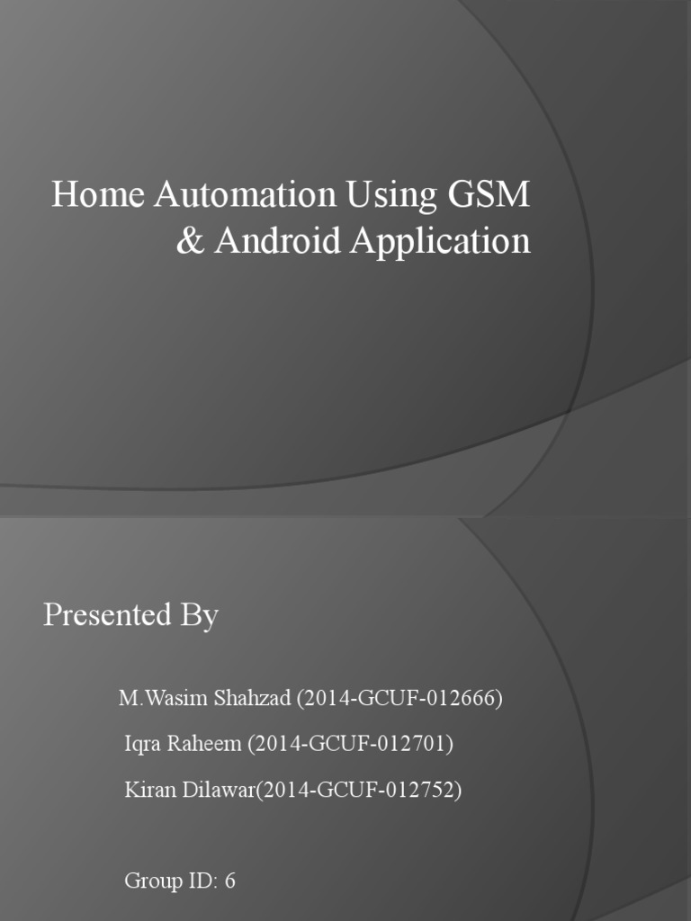 Home Automation Using GSM and Android Application | PDF | Technology ...