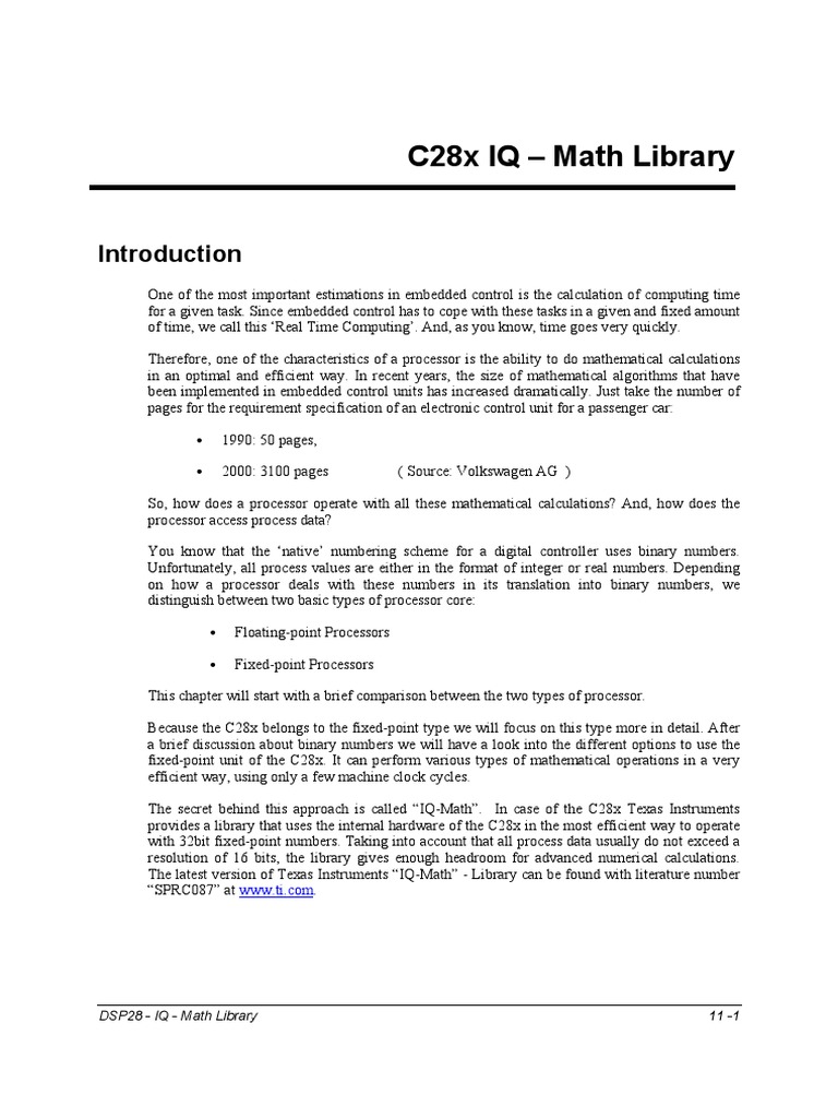 IQMath Fixed Vs Floating PDF | PDF | Central Processing Unit | Digital Signal Processor