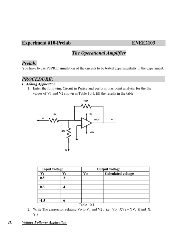 10 Experiment Prelab 10 Pdf Electronic Circuits Electricity