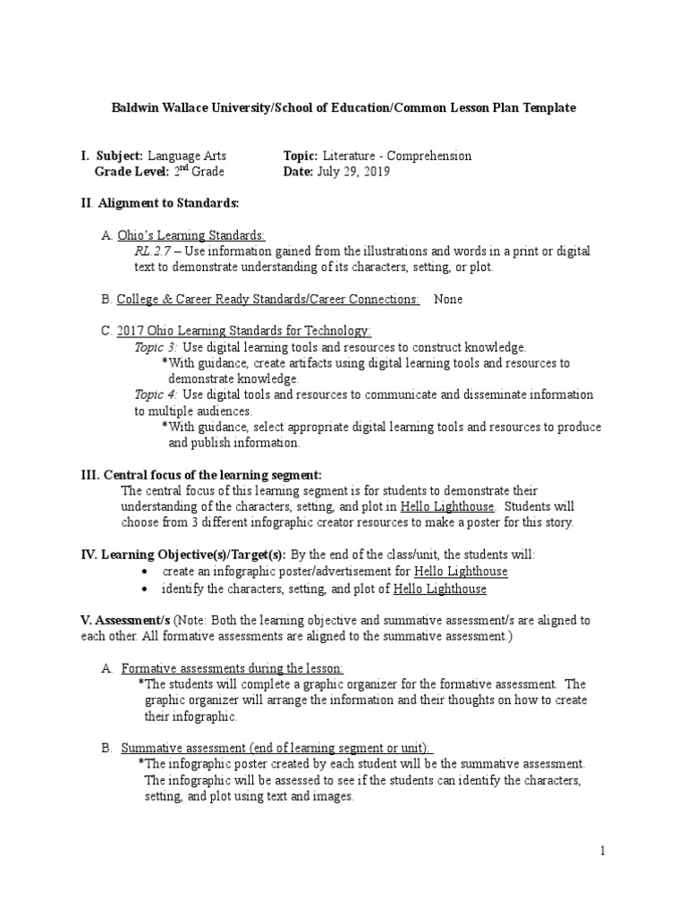 BW Universal Lesson Plan Template | PDF | Chromebook | Educational ...