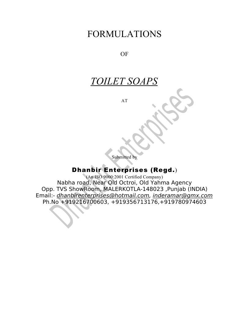 Formulations Ot Toilet Soap | PDF