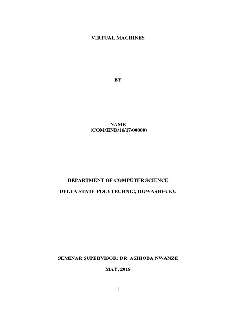 Virtual Machine Seminar | PDF | Virtual Machine | Operating System