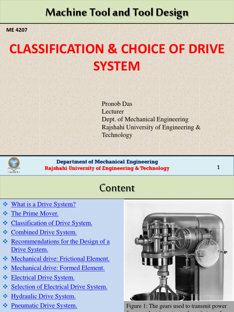 Classification Choice of Drive System | PDF | Electric Motor ...