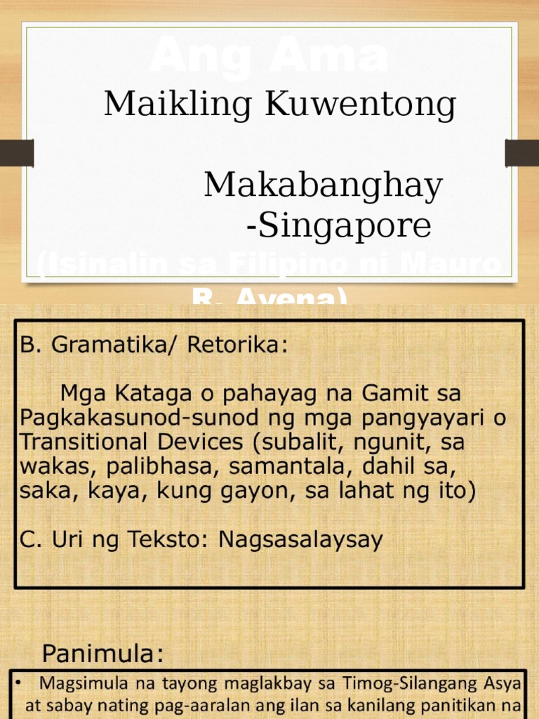 Aralin 1-A, ANG AMA, Grade 9 | PDF