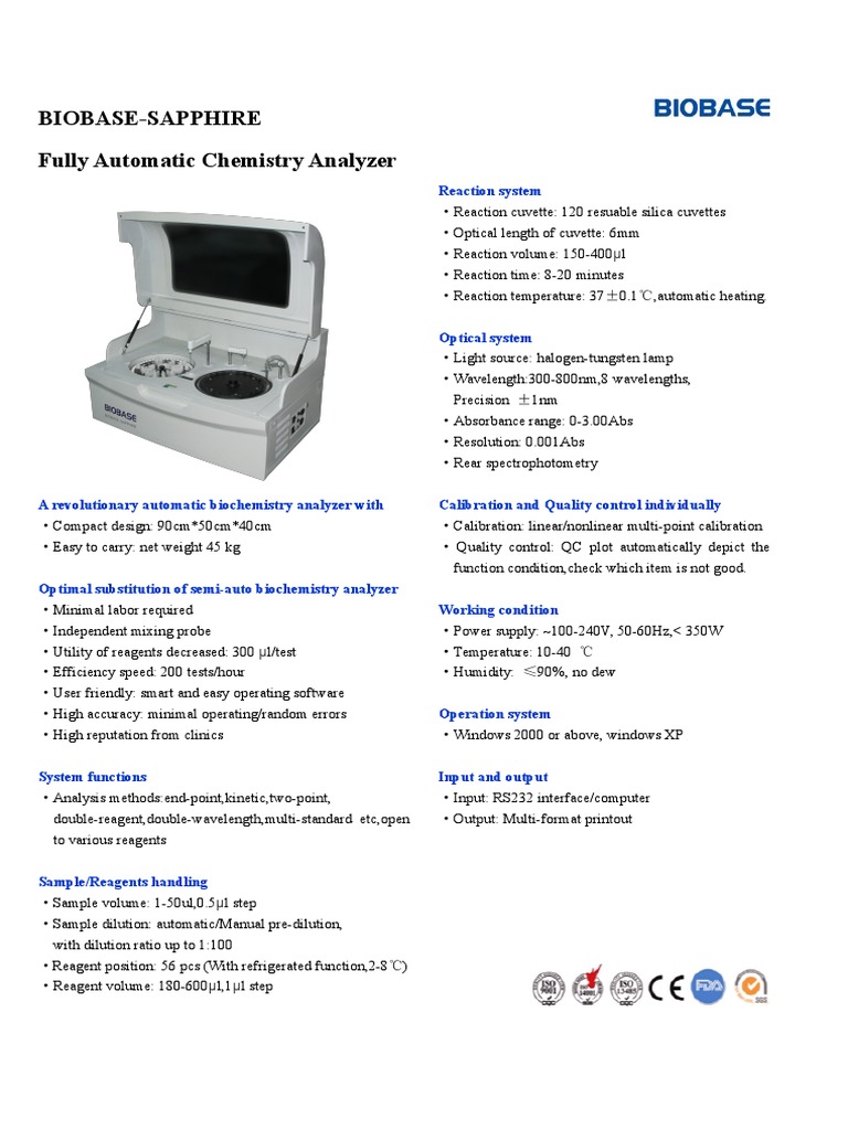 Biobase Sapphire | PDF | Spectrophotometry | Calibration