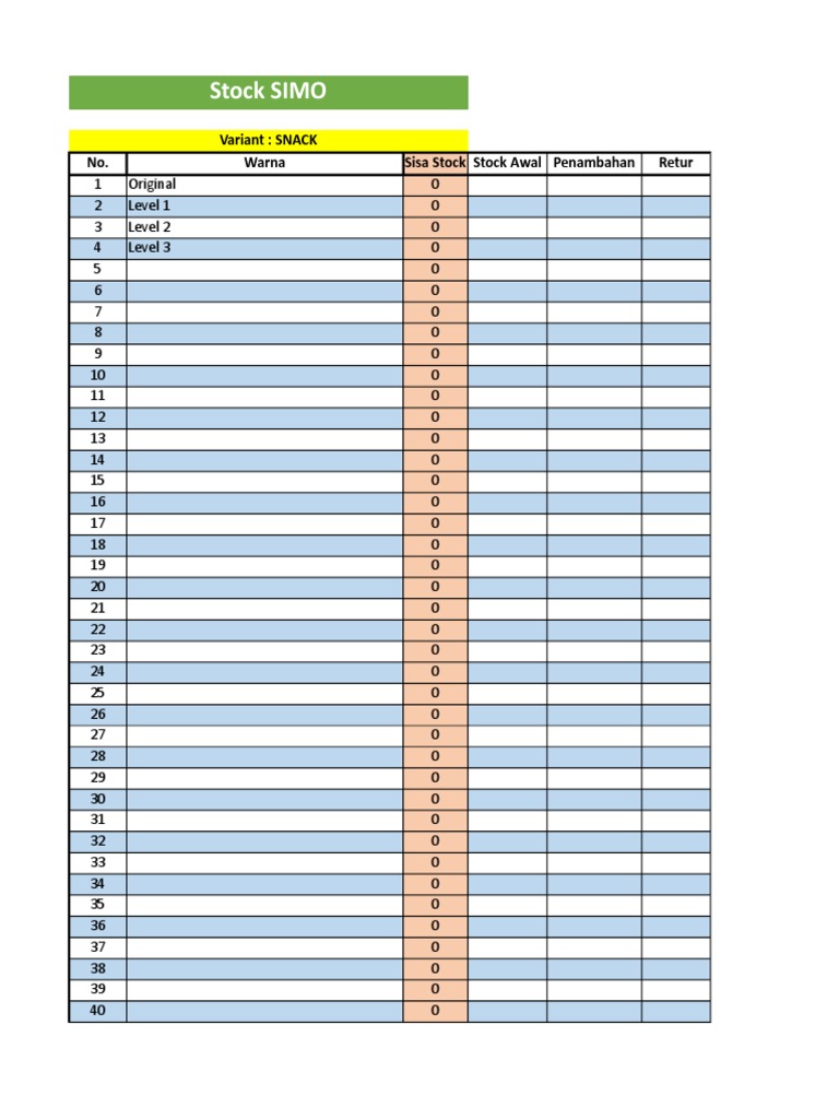 Sistem Stock Simo April 2017 | PDF