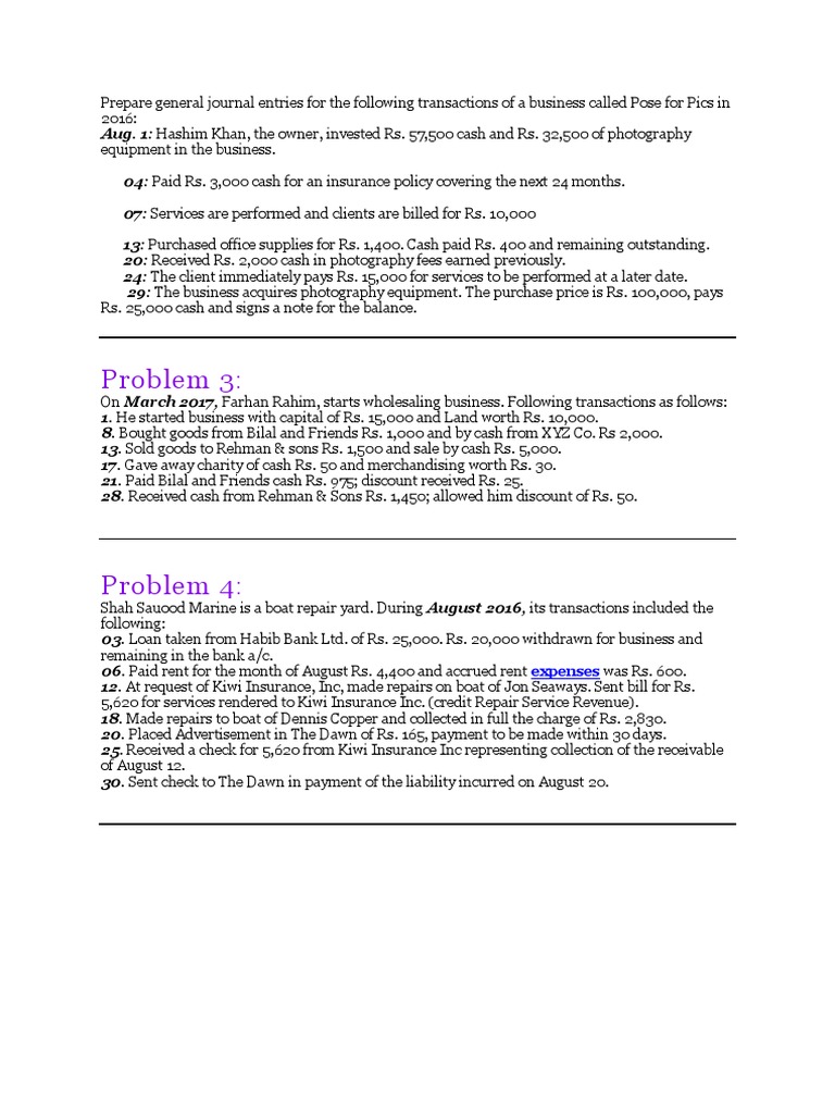 Advance Journal Entries | PDF