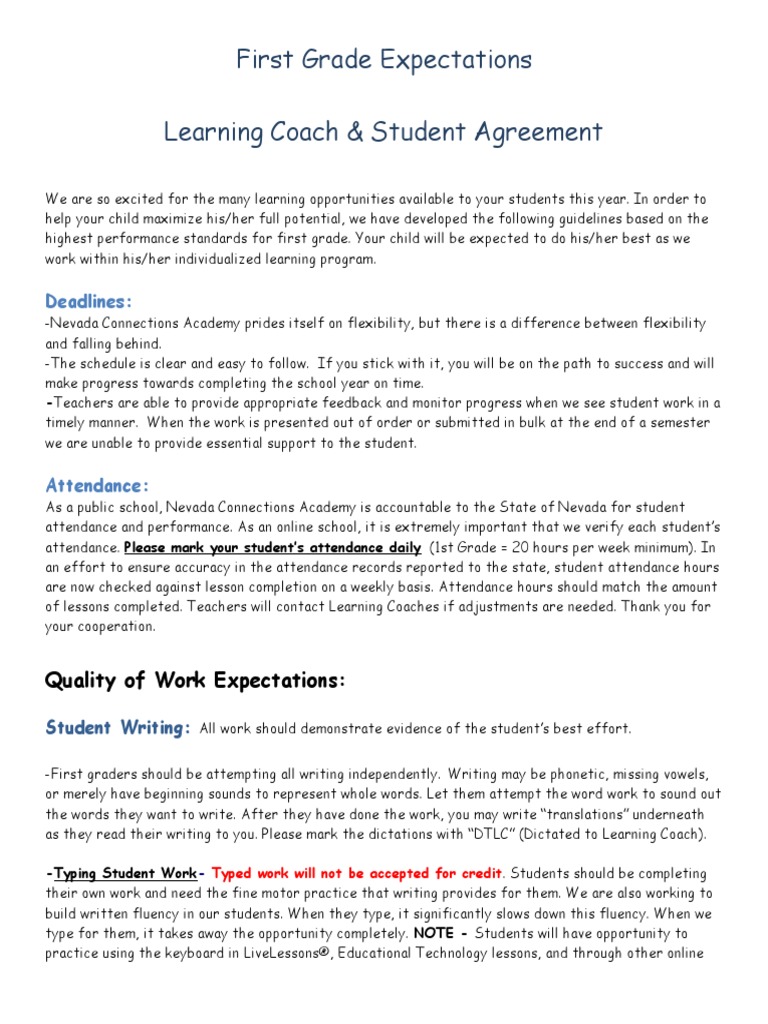 LC Agreement - Beginning of The Year 2019 | PDF | Students ...