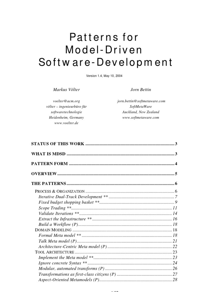 Patterns For Model-Driven Software-Development | PDF | Software ...