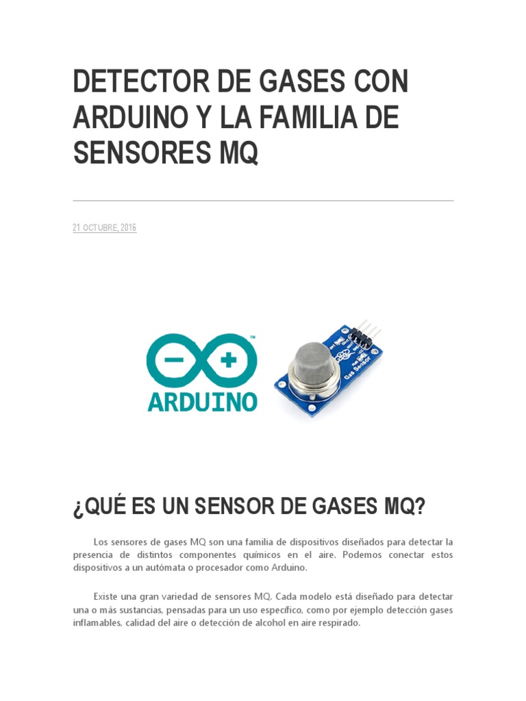 Familia de Sensores MQ | PDF | Sensor | Gas natural