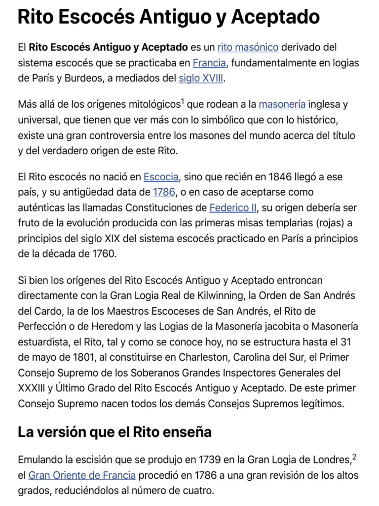 Rito Escocés Antiguo y Aceptado | PDF | Masonería | Esoterismo occidental