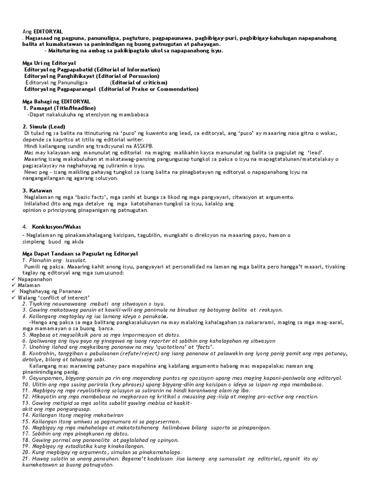 Editoryal Sample | PDF