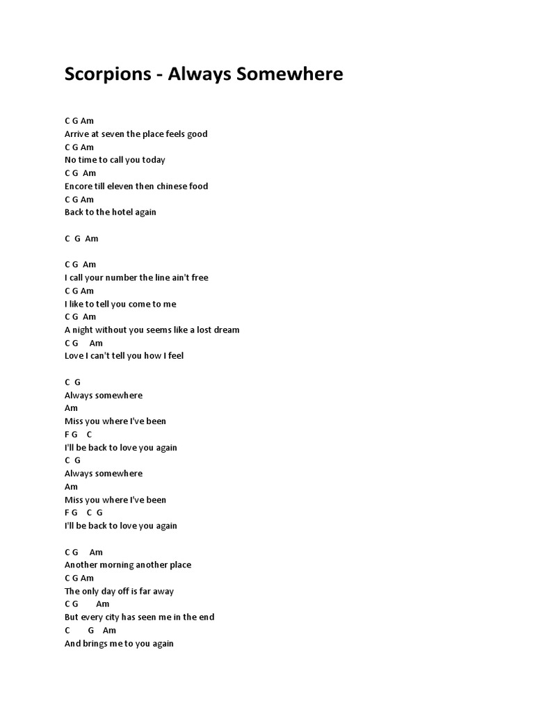 Scorpions-Always Somewhere | PDF