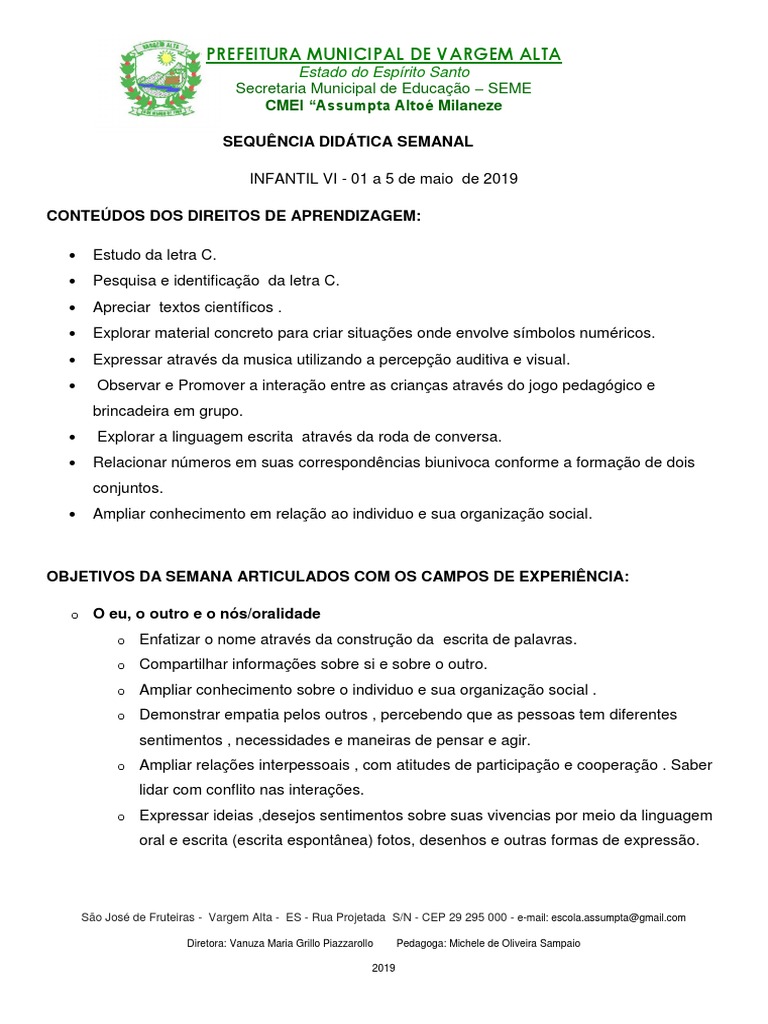 Modelo de Sequência Didática | PDF | Pedagogia | Escrita