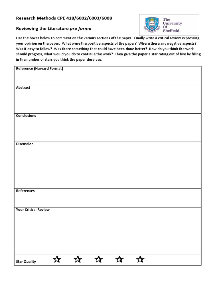 Research Methods CPE 418/6002/6003/6008 Reviewing The Literature Pro ...
