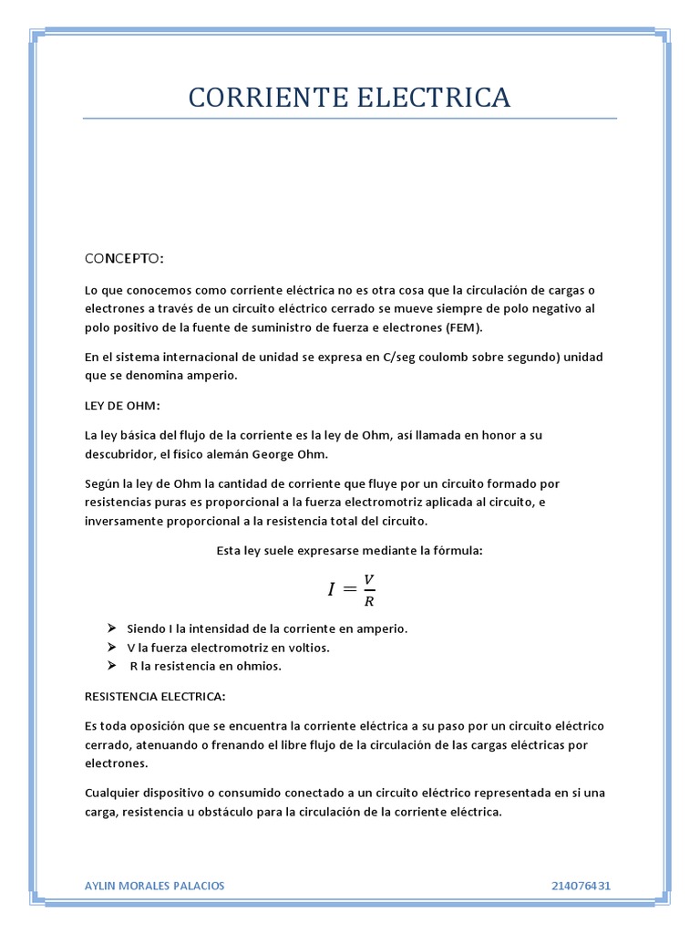Corriente Electrica | PDF | Resistencia Eléctrica y Conductancia ...