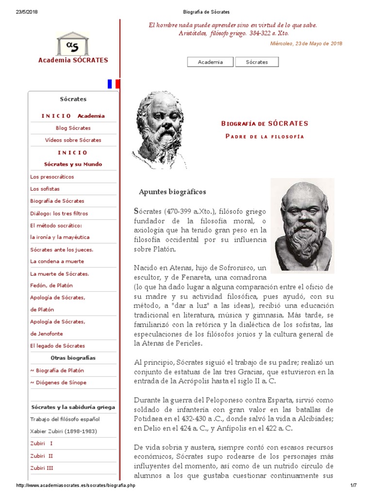 Biografía de Sócrates.pdf | Sócrates | Filosofía griega antigua