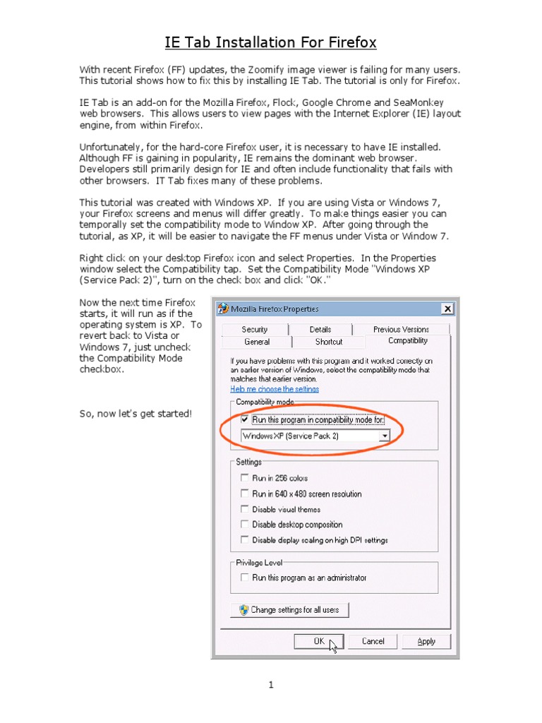 IE Tab Installation For Firefox | PDF | Tab (Gui) | Windows Xp