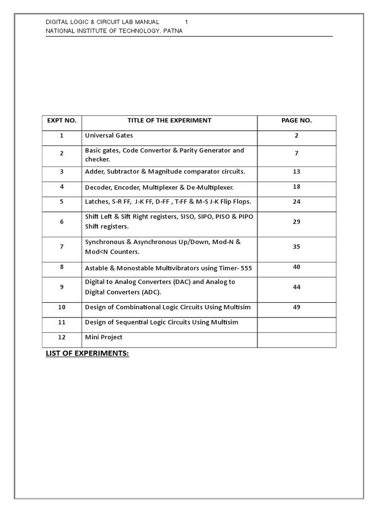 Digital Electronics Manual Pdf Logic Gate Digital Electronics