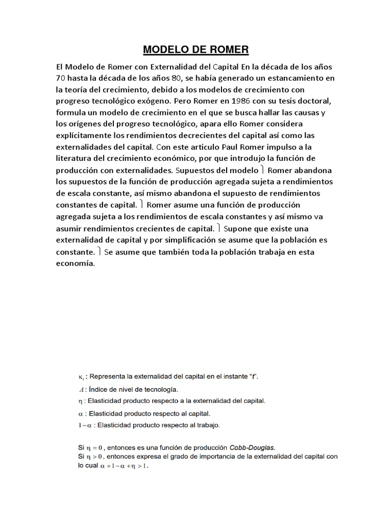 Modelo de Romer | PDF