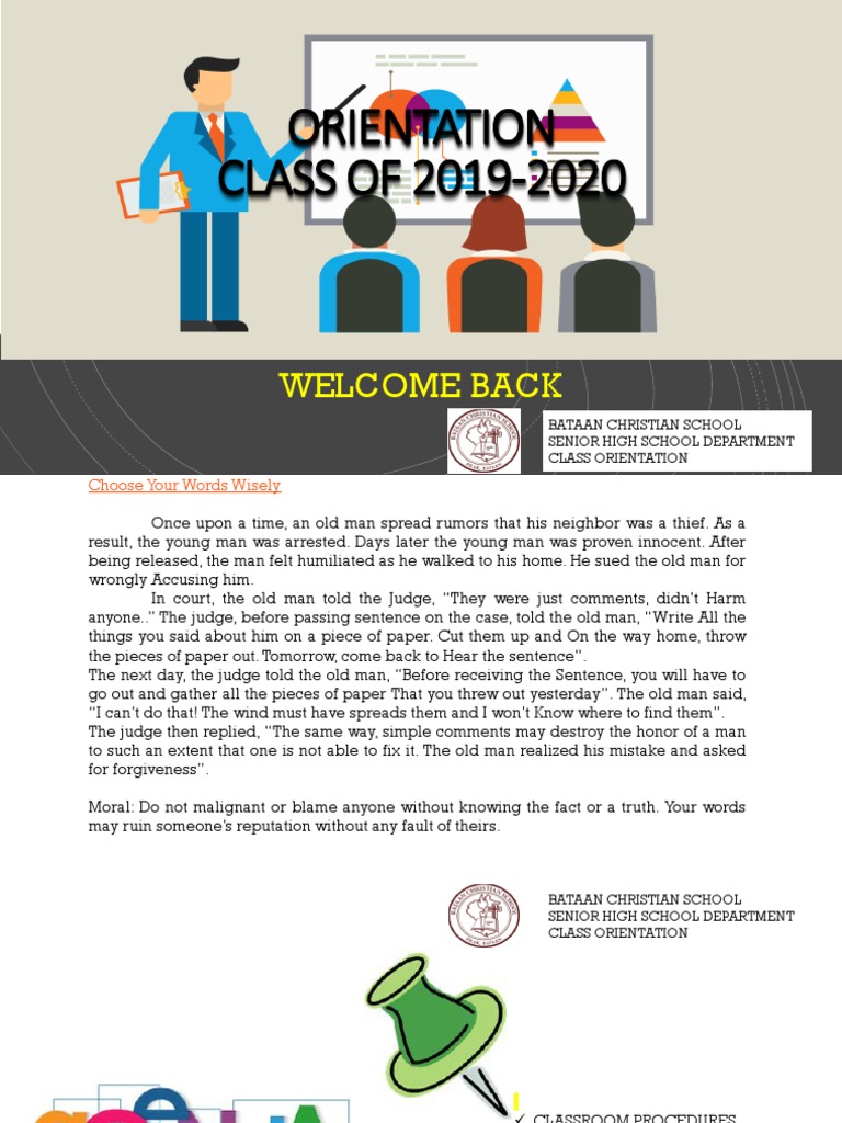 Class Orientation | PDF | Behavior Modification | Learning