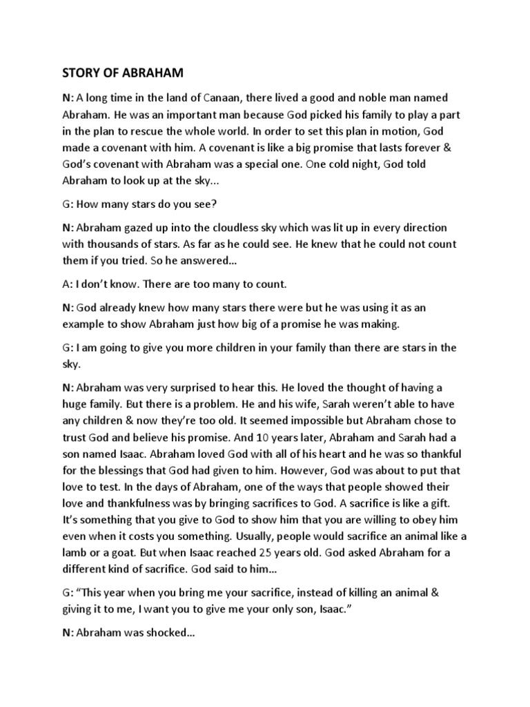 Story of Abraham (SCRIPT) | PDF | Abraham | Isaac
