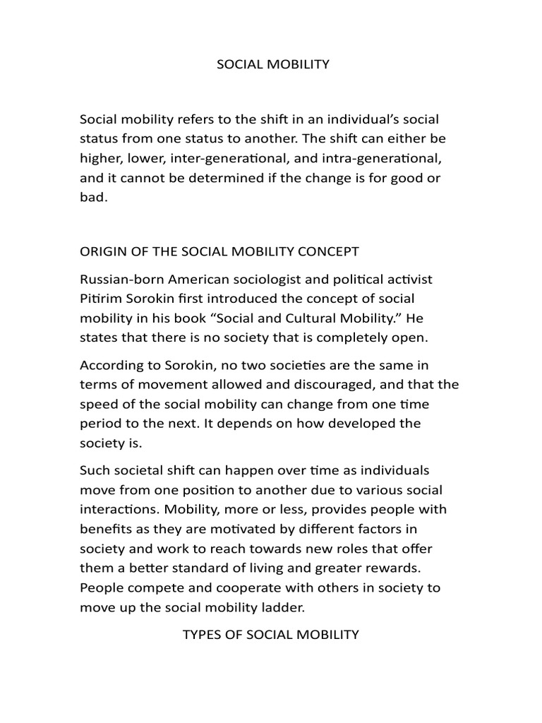 Understanding Social Mobility Types | PDF | Social Mobility | Social ...