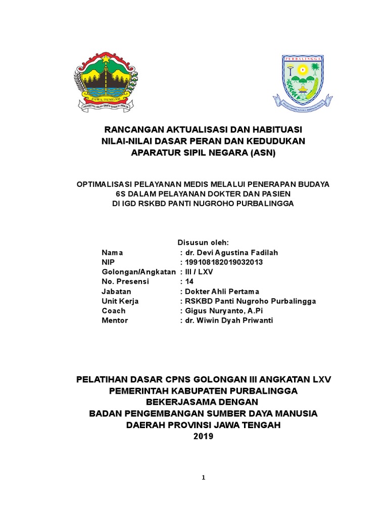 Rancangan Aktualisasi Devi REV | PDF