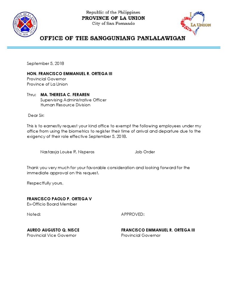 Request For Exemption From Biometrics | PDF