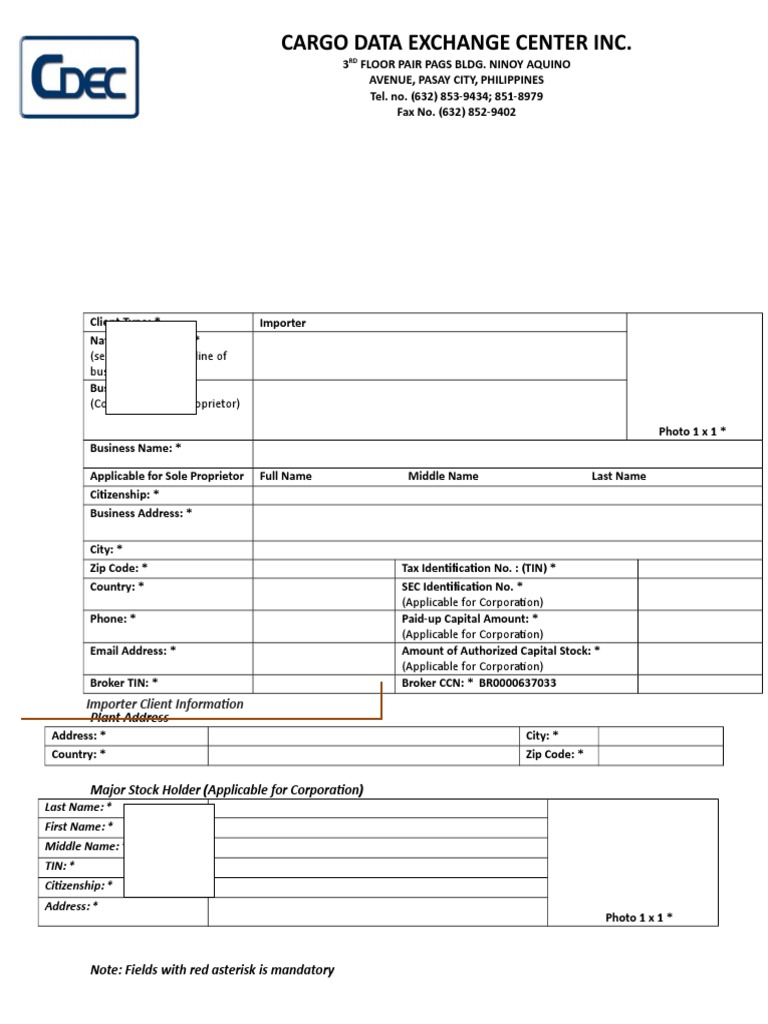 Cargo Data Exchange Center Importer Registration | PDF | Business