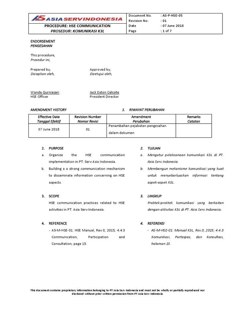 HSE Communication Procedure Overview | PDF | Information Science ...