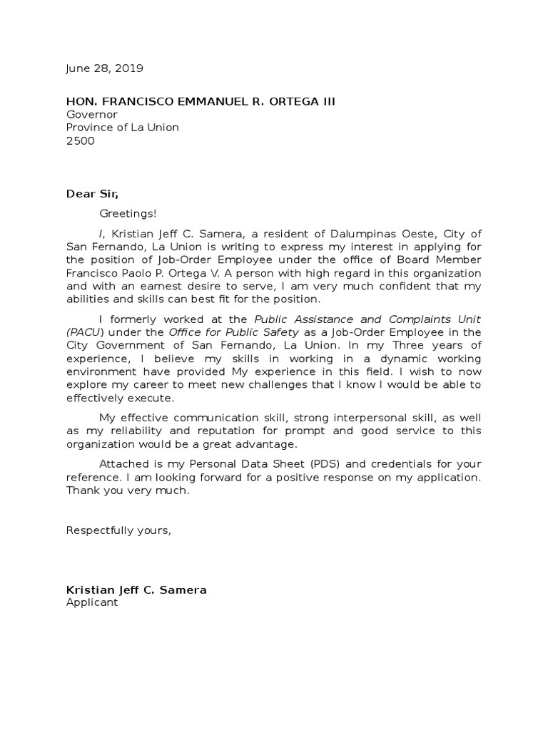 Hon. Francisco Emmanuel R. Ortega Iii: I, Kristian Jeff C. Samera, A ...
