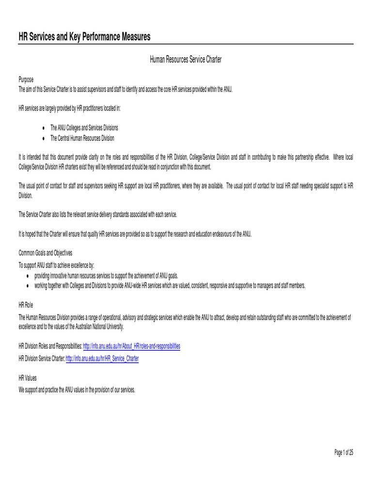 HR Service Charter 2011 PDF | PDF | Occupational Safety And Health ...