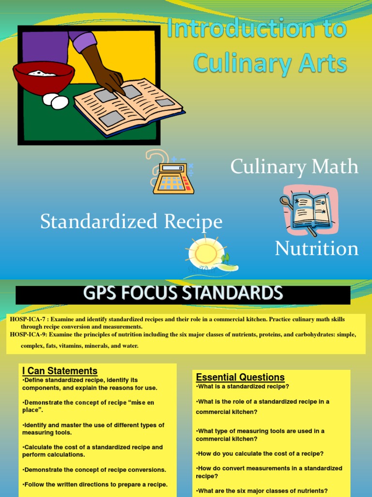 Standardized Recipes Culinary Math Nutrition | PDF | Nutrition | Diet ...