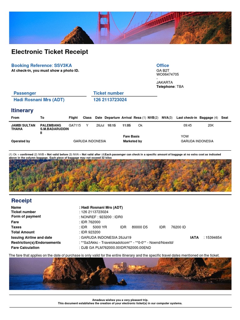 Your Electronic Ticket Receipe | PDF | Treaty | Business