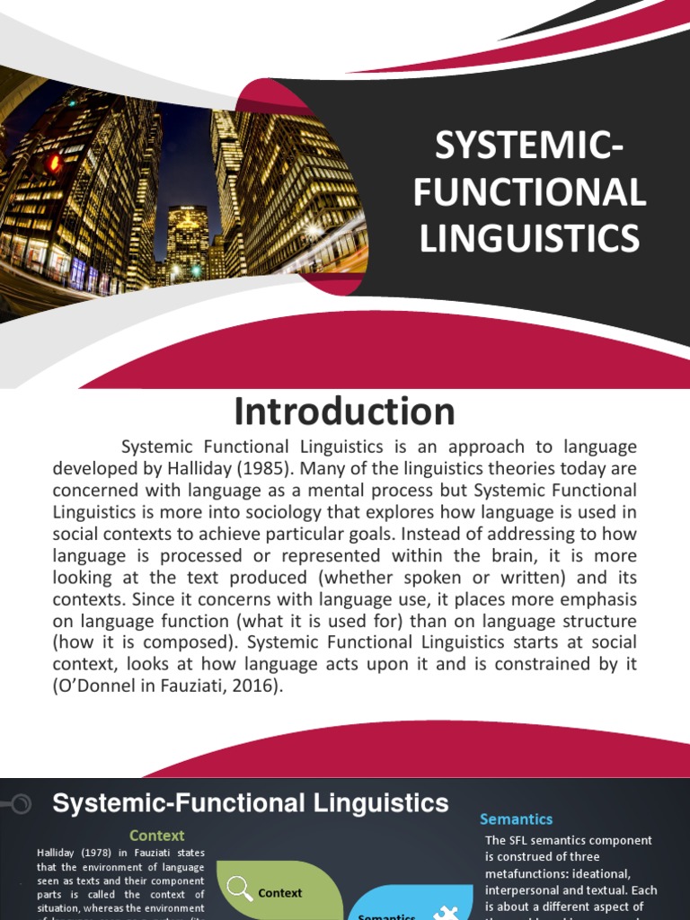 Systemic-Functional Linguistics | PDF | Verb | Linguistics