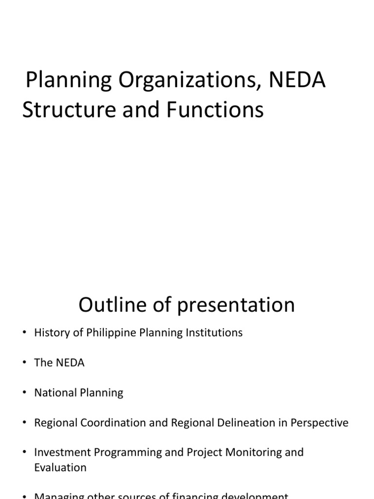 Planning Organization, NEDA Structure & Functions | PDF | Public ...