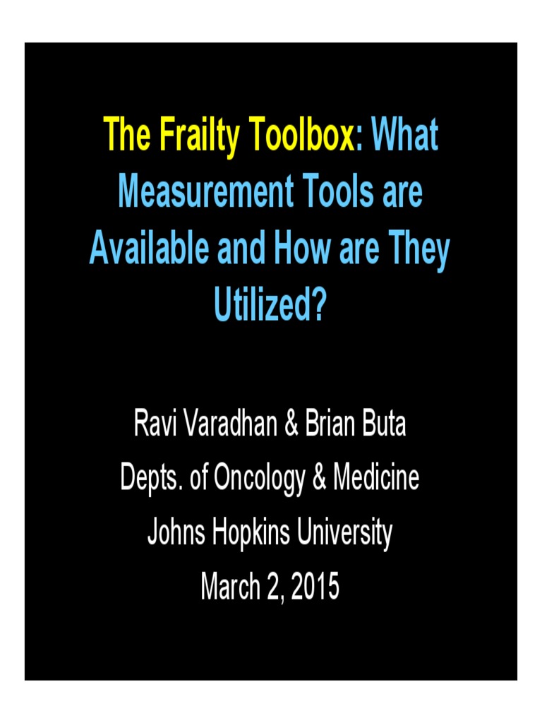 Fraility Tool Box | PDF | Surgery | Health Care