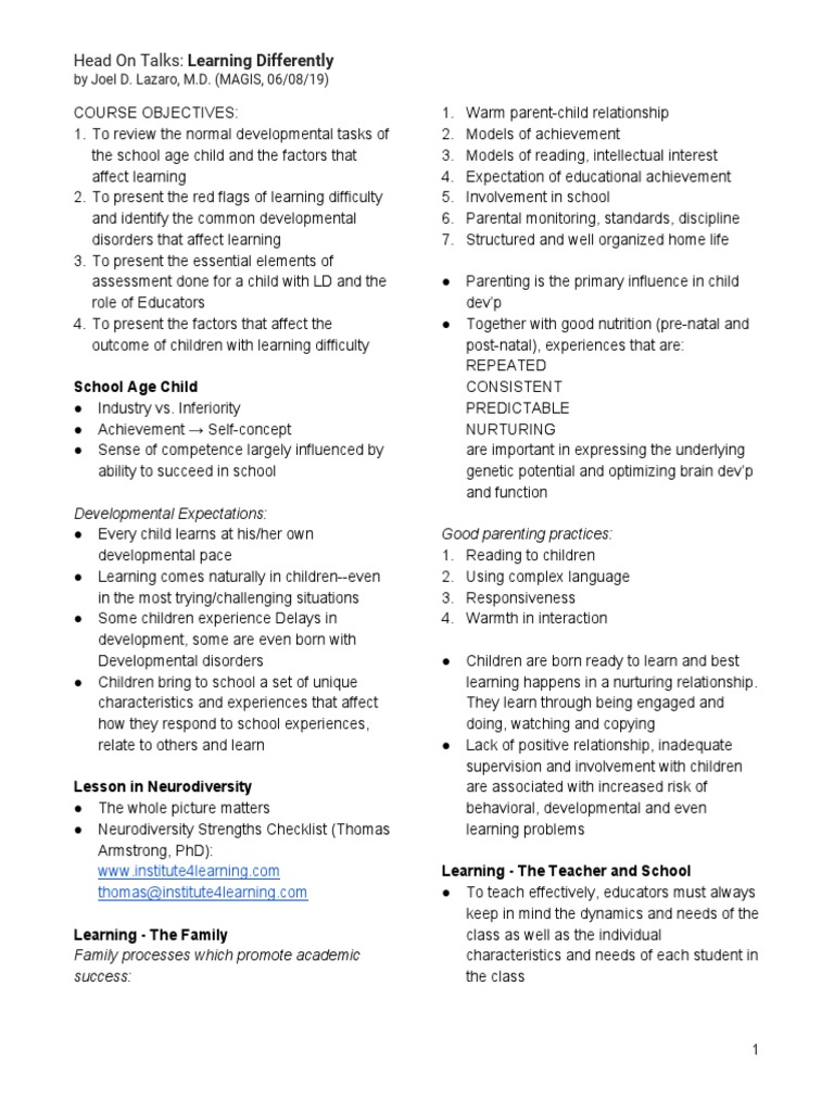 Head On June 2019 Handout | PDF | Learning Disability | Intelligence ...
