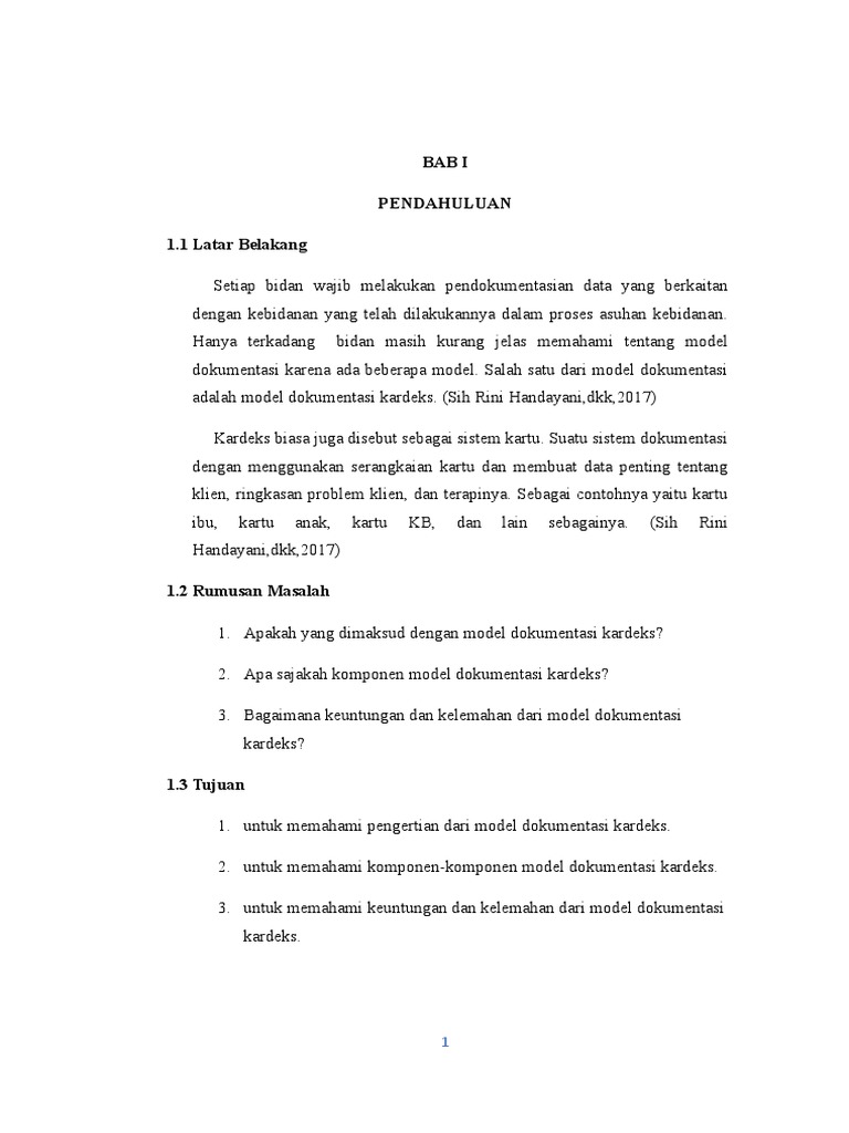 Model Dokumentasi Kardeks Kebidanan | PDF